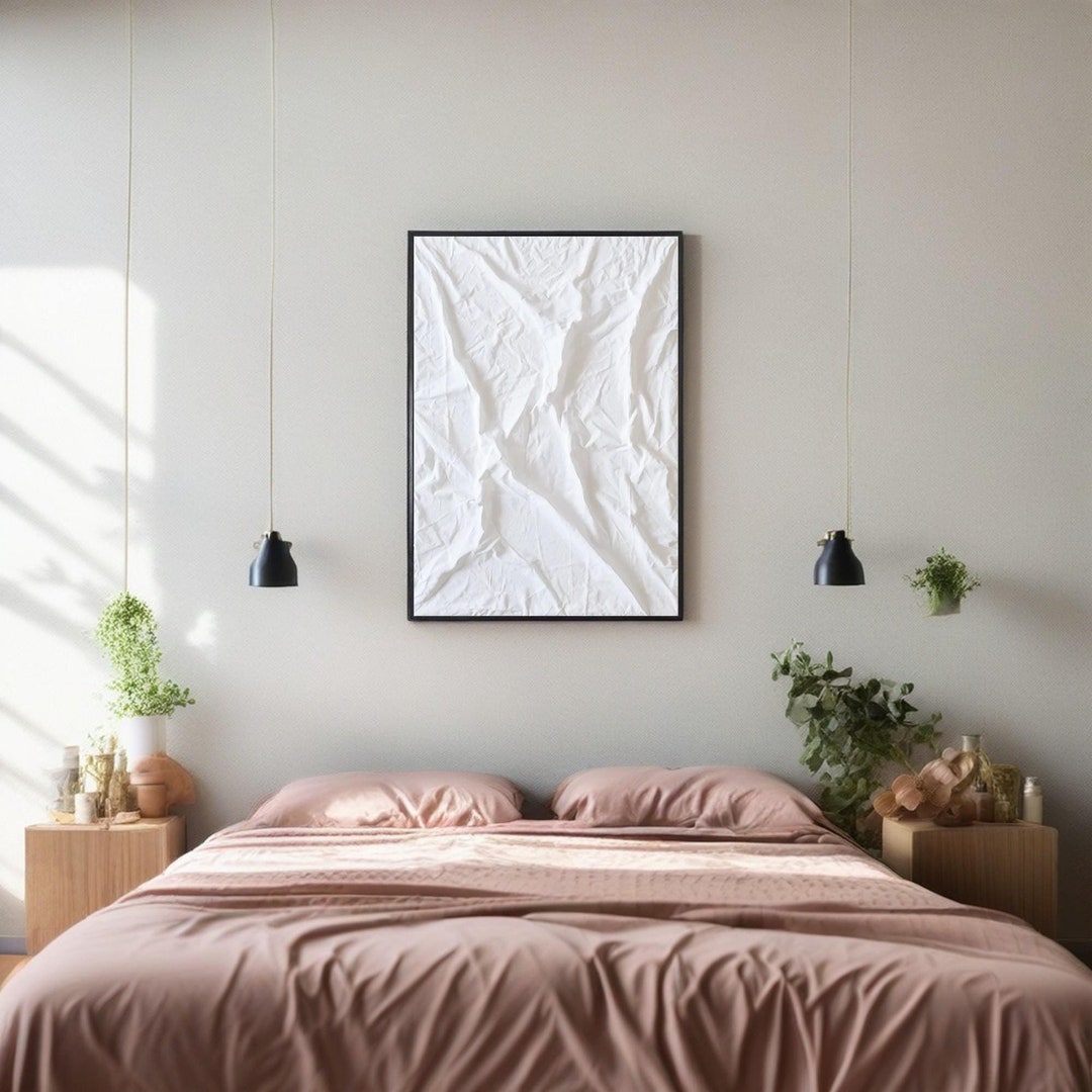 Stone Texture Fabric Art, Handmade Fabric Textured Painting, White ...