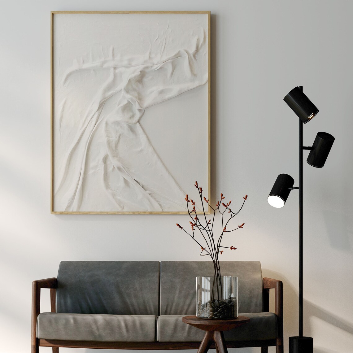 White Plaster Wall Art Handmade Fabric Textured Painting - Etsy