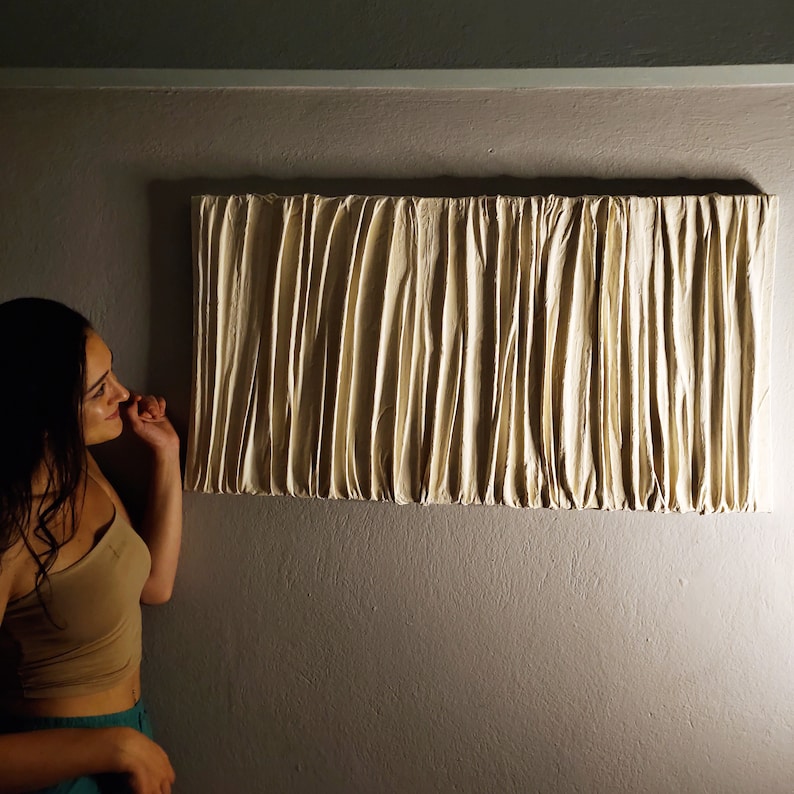 Fabric Textured Painting White Plaster Wall Art - Etsy