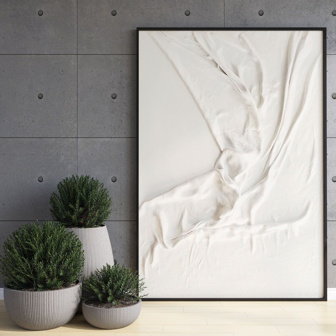 White Plaster Wall Art Handmade Fabric Textured Painting - Etsy