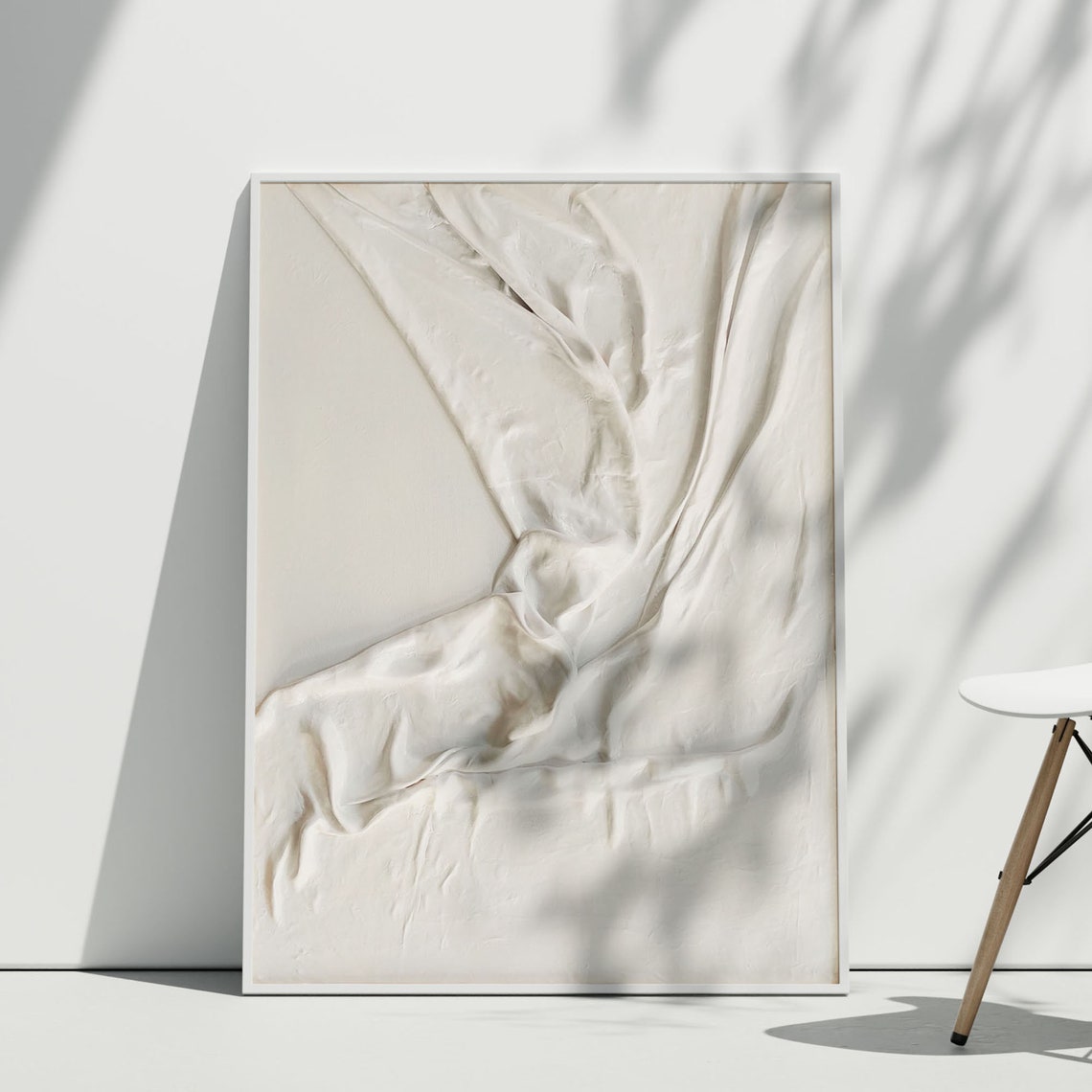 White Plaster Wall Art Handmade Fabric Textured Painting - Etsy