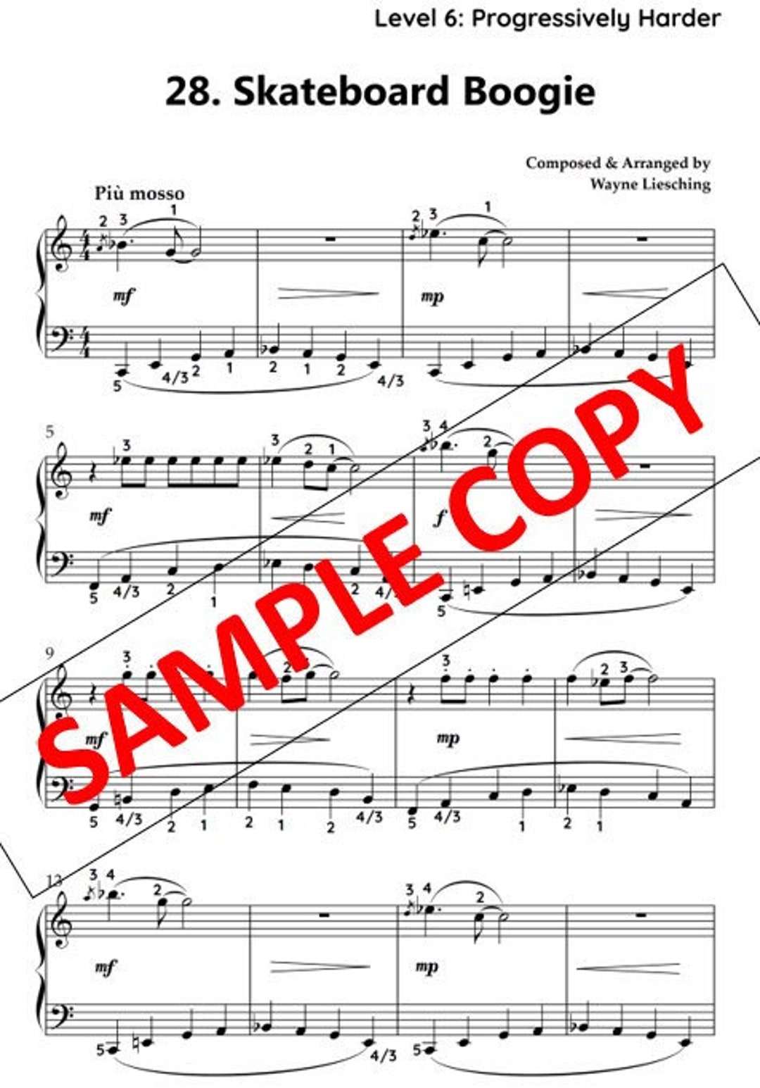 Skateboard Boogie - Sheet Music for Piano Recital & Eisteddfods - Etsy