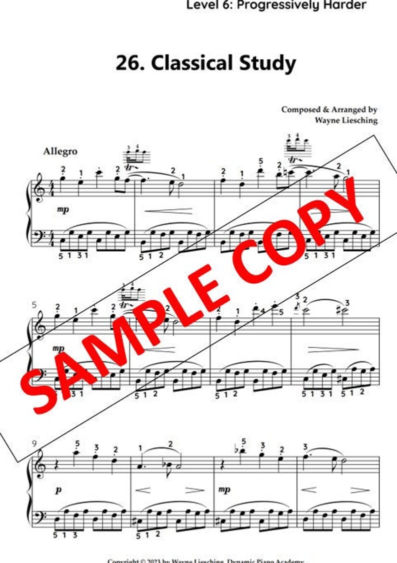 Classical Study Sheet Music for Piano Recital & Eisteddfods - Etsy