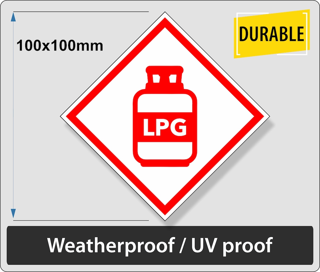 LPG Warning Sticker, Scratch and Chemical Resistant Label - Etsy