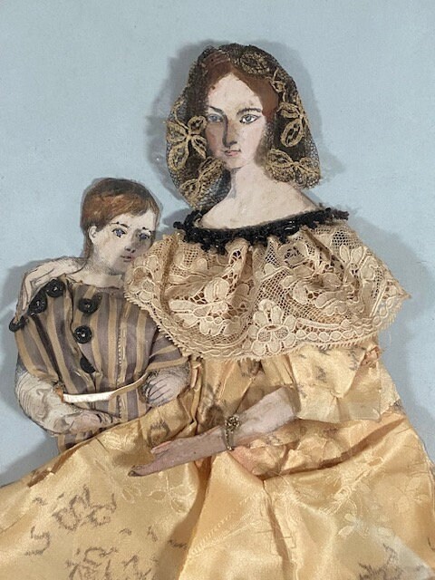 Antique French Diorama of Mother and Son - Etsy