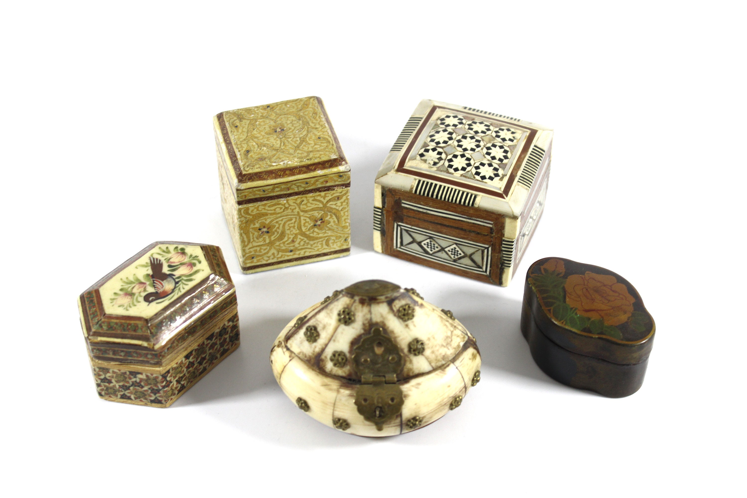Lot of Miniature Small Trinket Boxes / Early to Late 20th Century ...