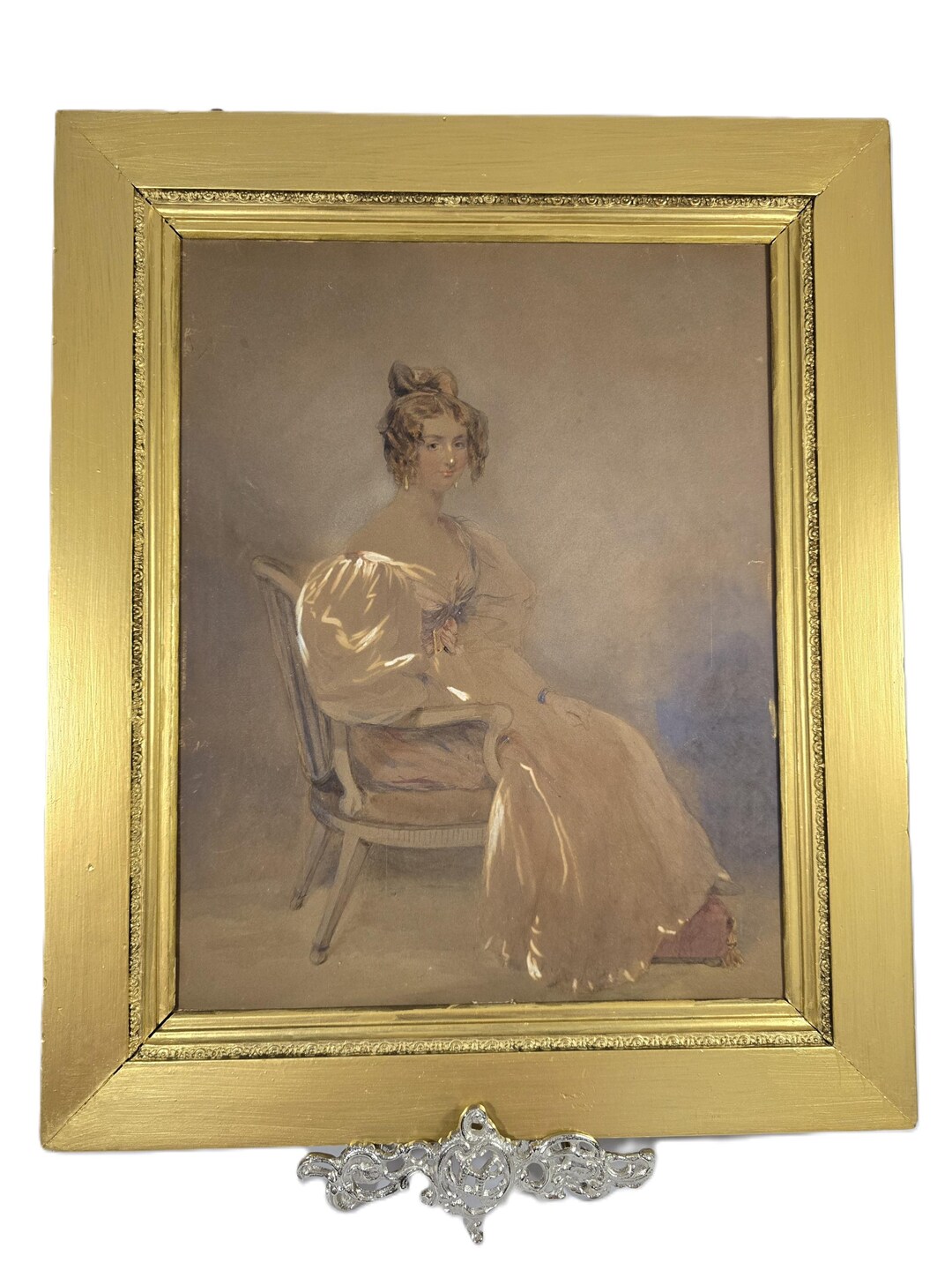 Antique Victorian Large Portrait of a Lady (named and Details on Back ...