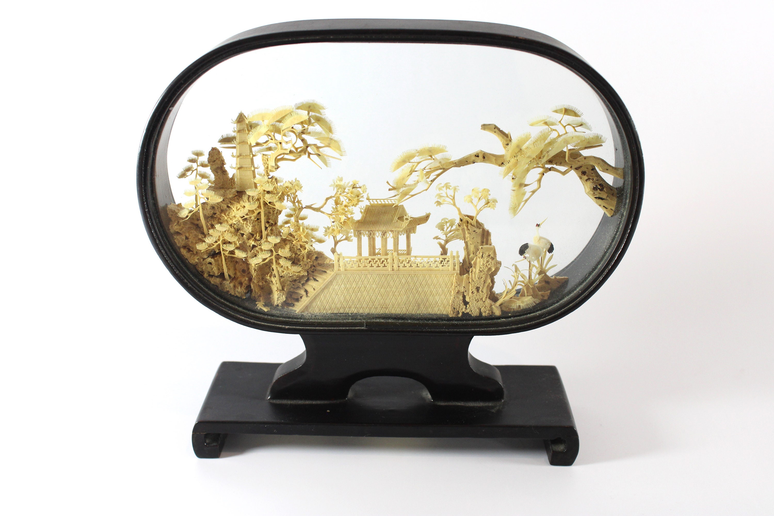 Vintage Chinese Cork Carving Diaorama / Mid Century / San You - Etsy