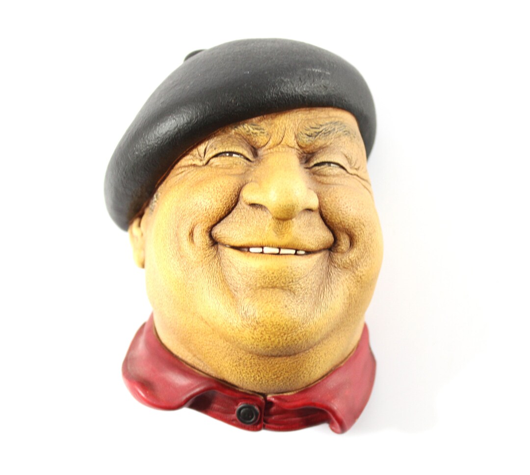 Pierre Bossons Chalkware Head Wall Hanging 1971 - Etsy