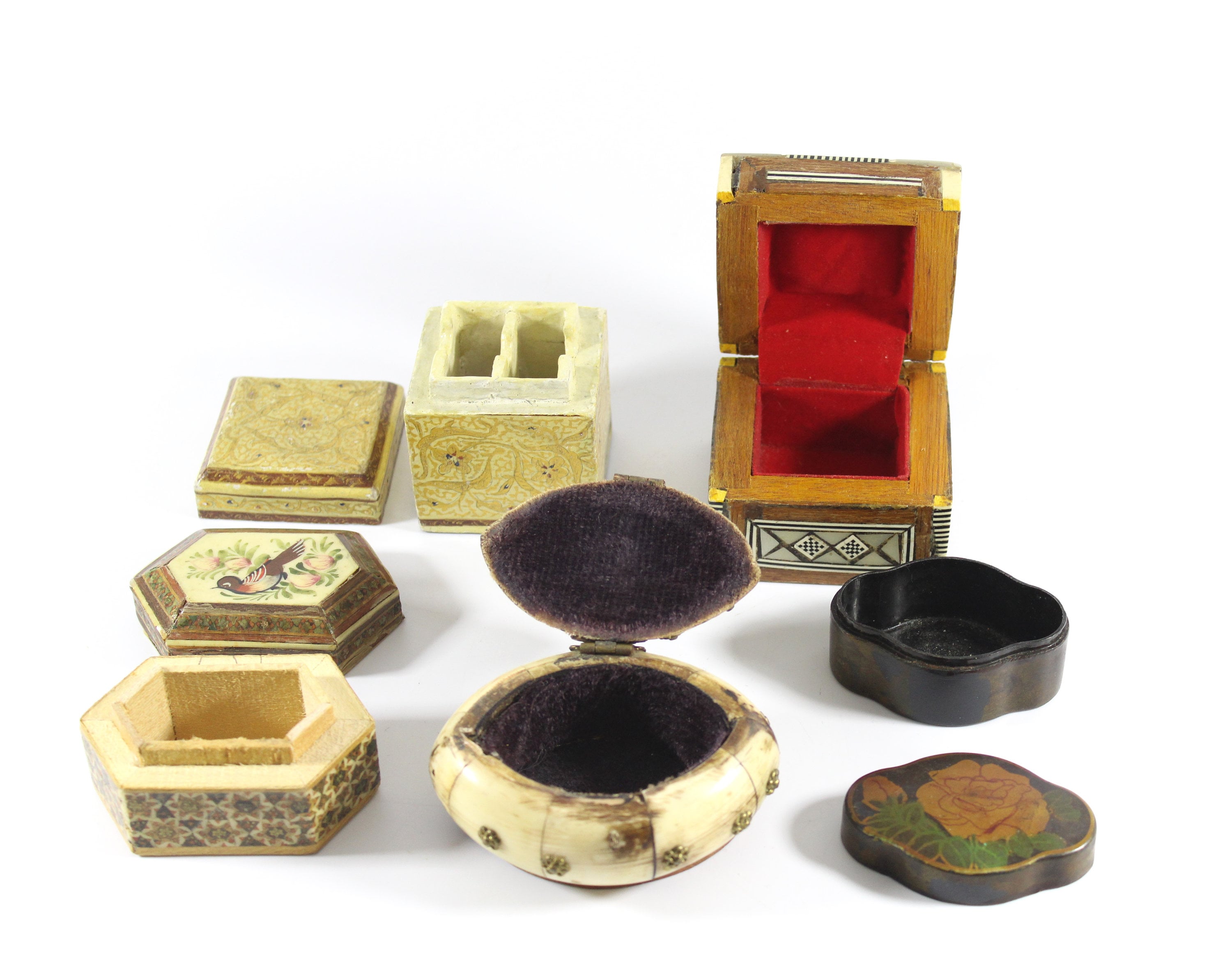 Lot of Miniature Small Trinket Boxes / Early to Late 20th Century ...