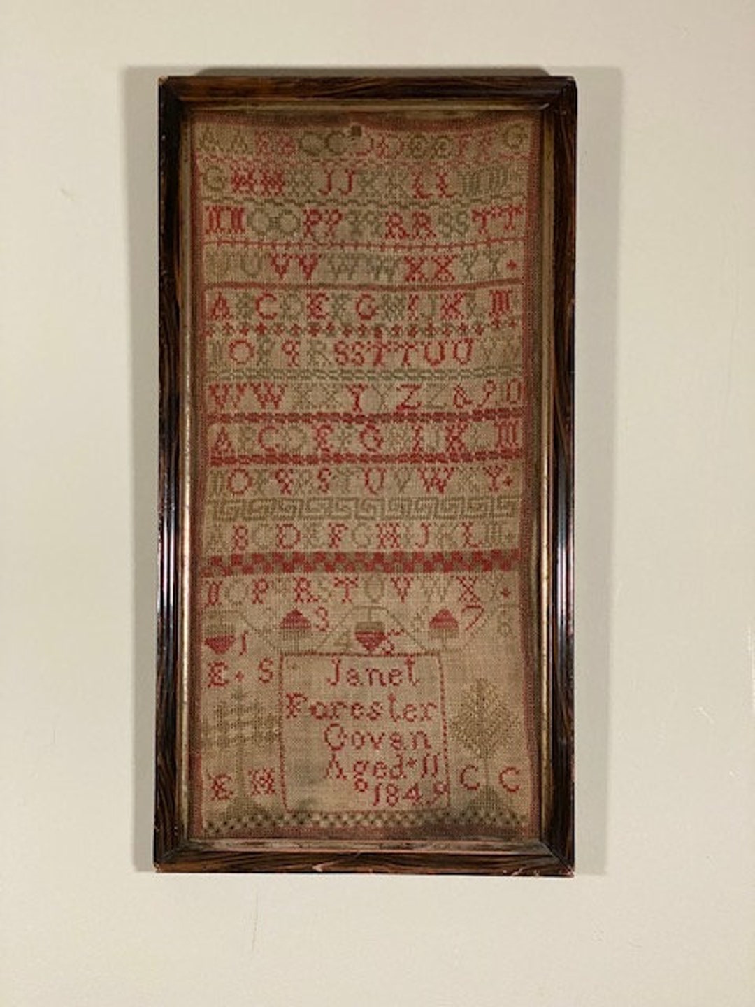 1849 Scottish Needlework Sampler Janet Forester Age 11 - Etsy
