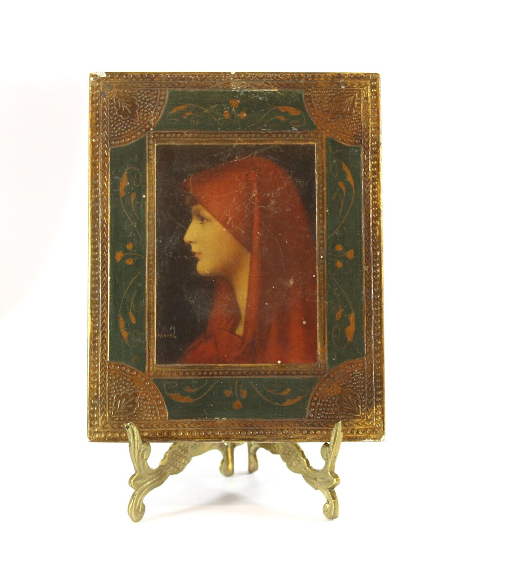 Vintage Italian St Fabiola Picture on Wood / Jean Jacques Henner Print ...