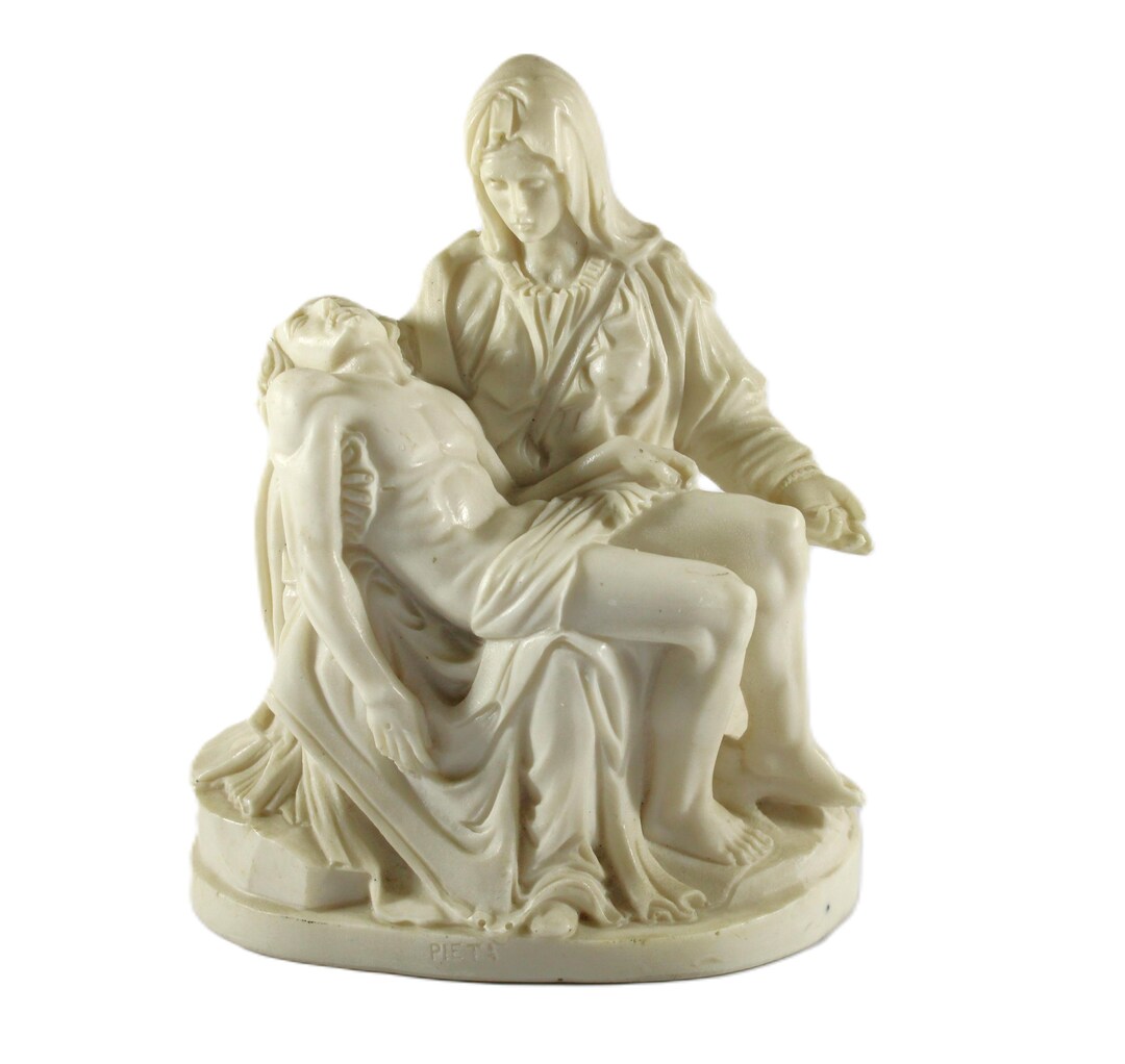 Vintage Italian Reconstituted Marble Sculpture of Michelangelo's Pieta ...