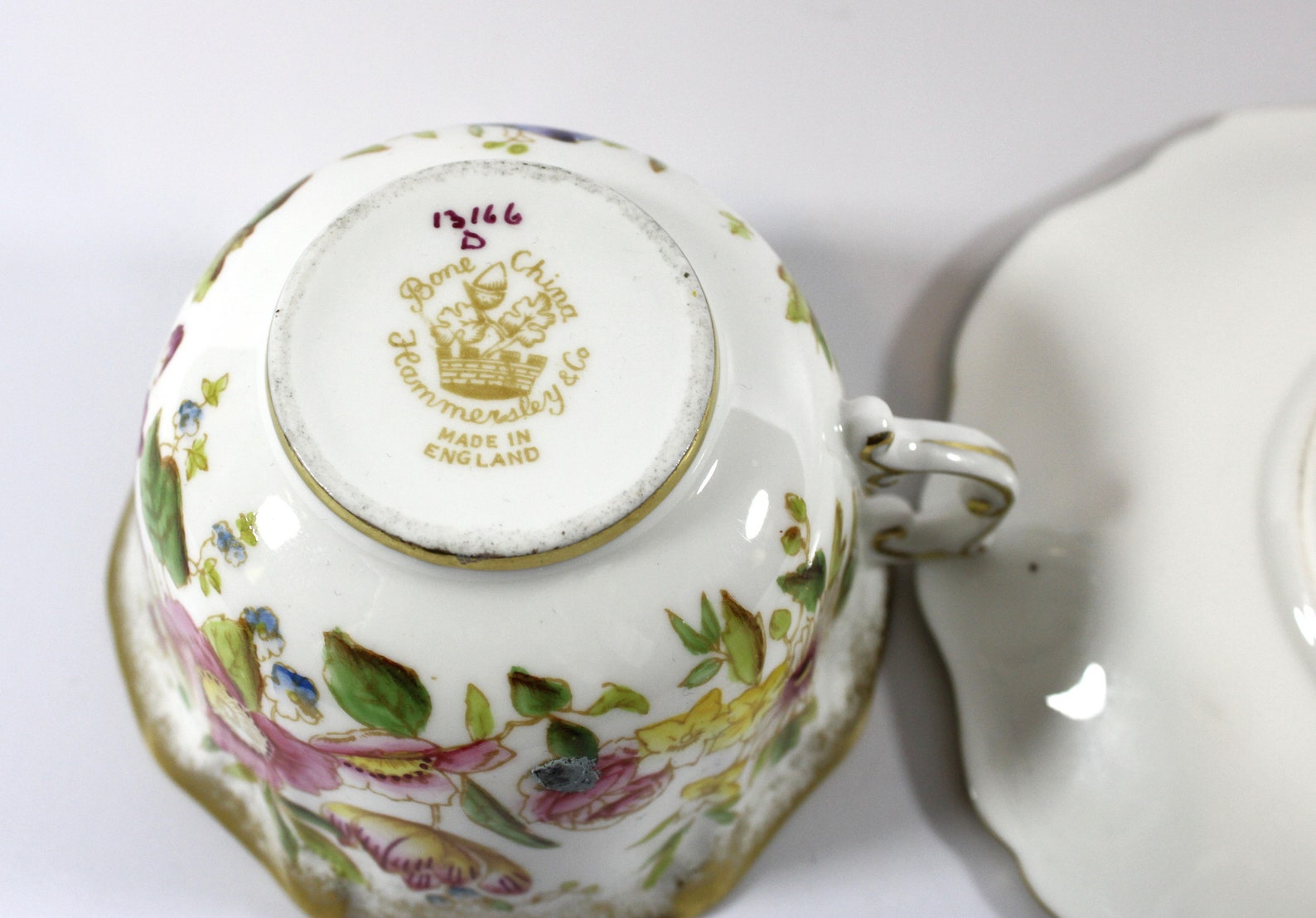 Hammersley & Co Queen Anne Tea Cup and Saucer / Bone China / 13166 ...