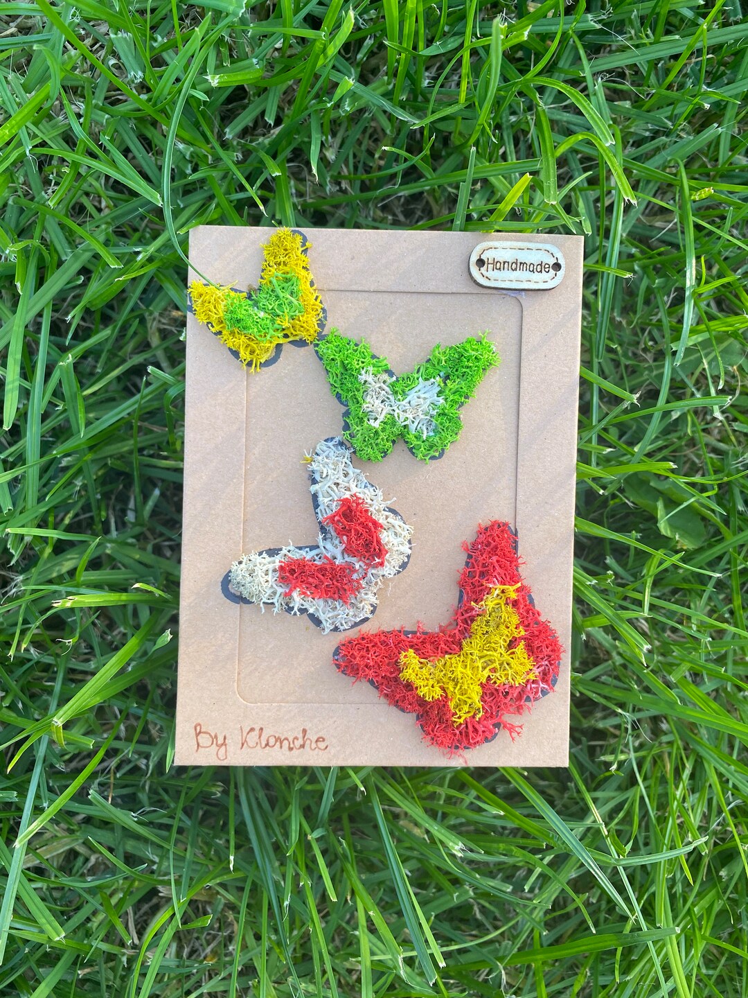 Gift Card Butterflies With Moss Birthday Wedding Mother's Day Natural ...