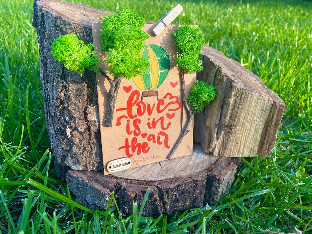 Gift Card With Moss for Birthday Wedding Natural Card Art Card Moss ...