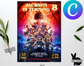Stranger Things Printable Birthday Party Invitation Editable - Etsy