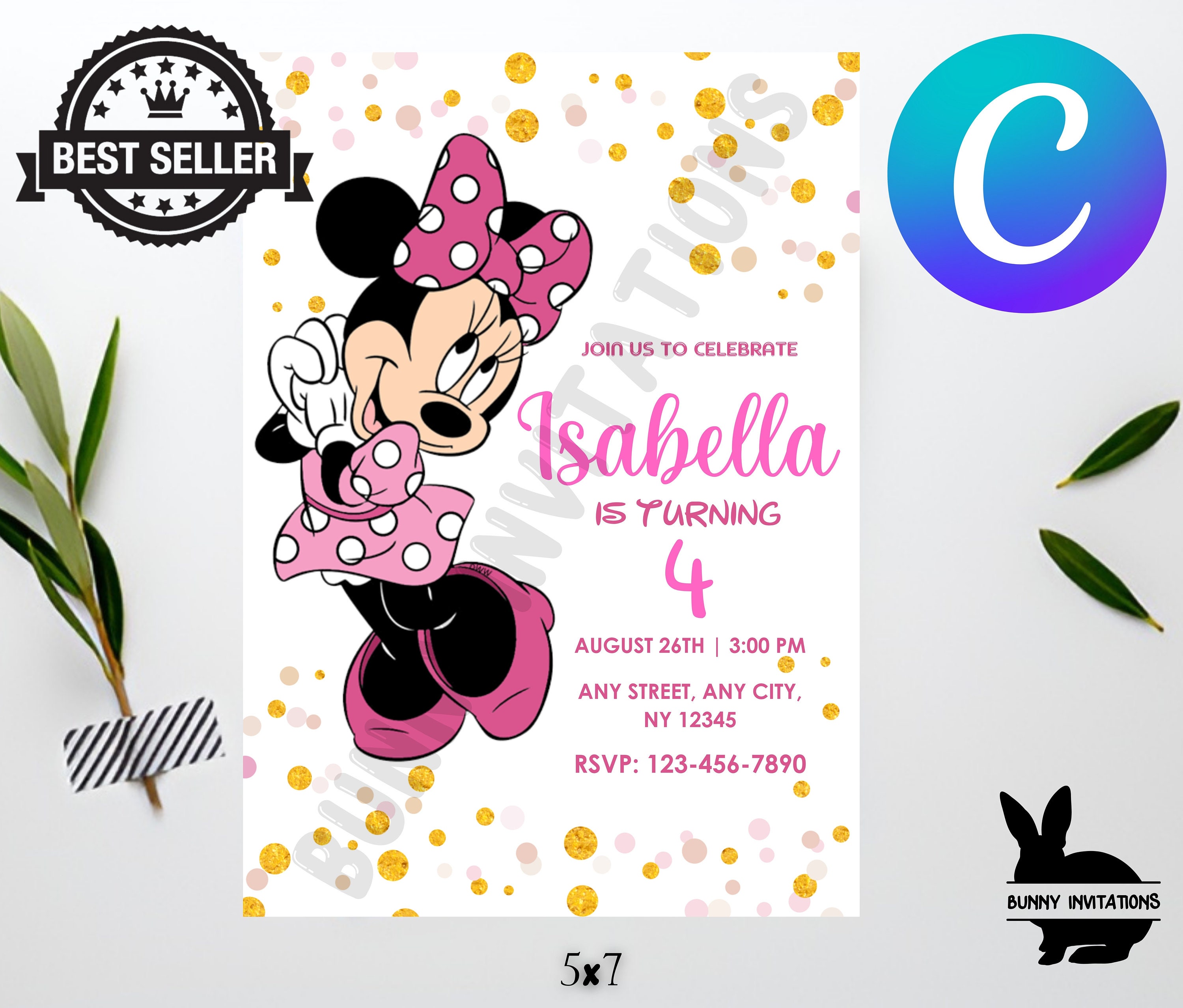 Minnie Mouse Invitations Template