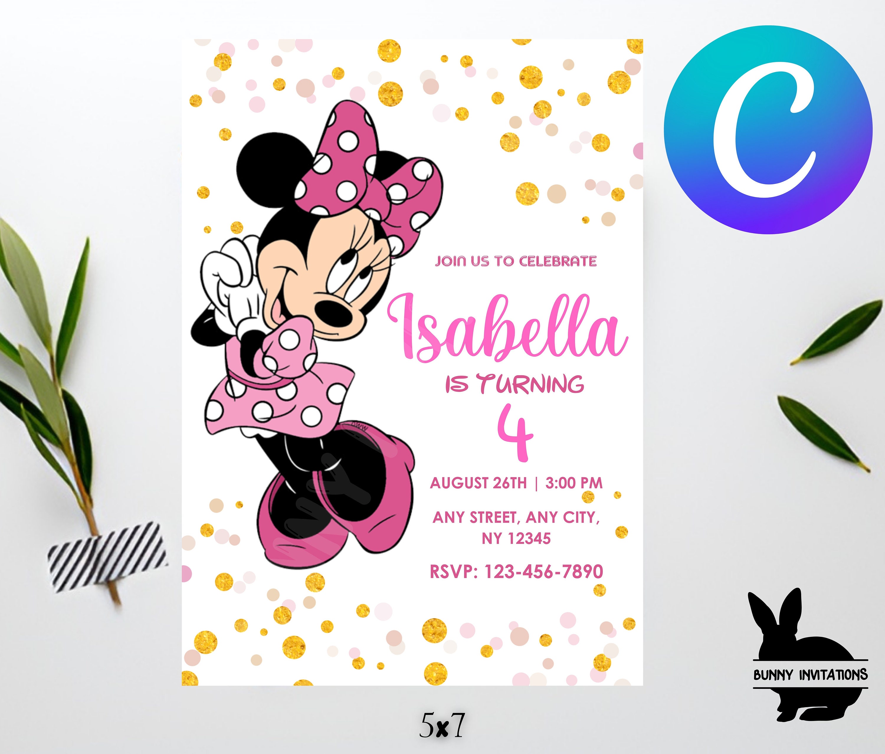 Minnie Mouse Party Invitations Templates