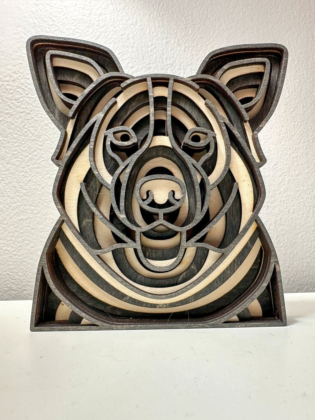 Border Collier 3D Pet Portrait | Wood Home Decor | Pet Picture ...