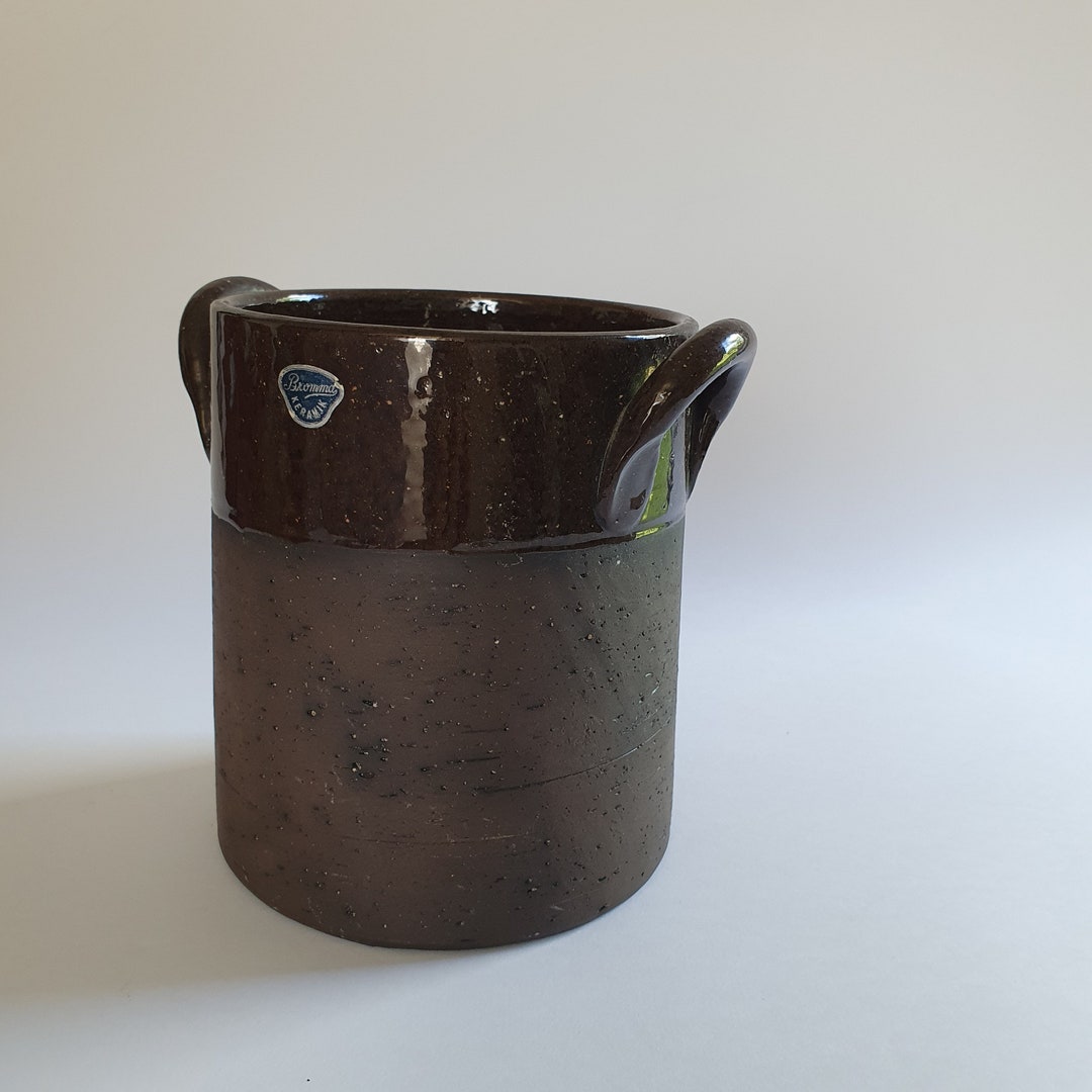 Bromma Keramik Brown Vase/pot With Handles - Etsy