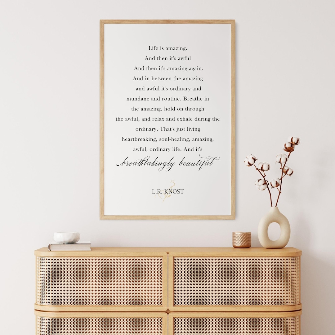 Life is Amazing Wood Framed Print | LR Knost Quote | Inspirational ...