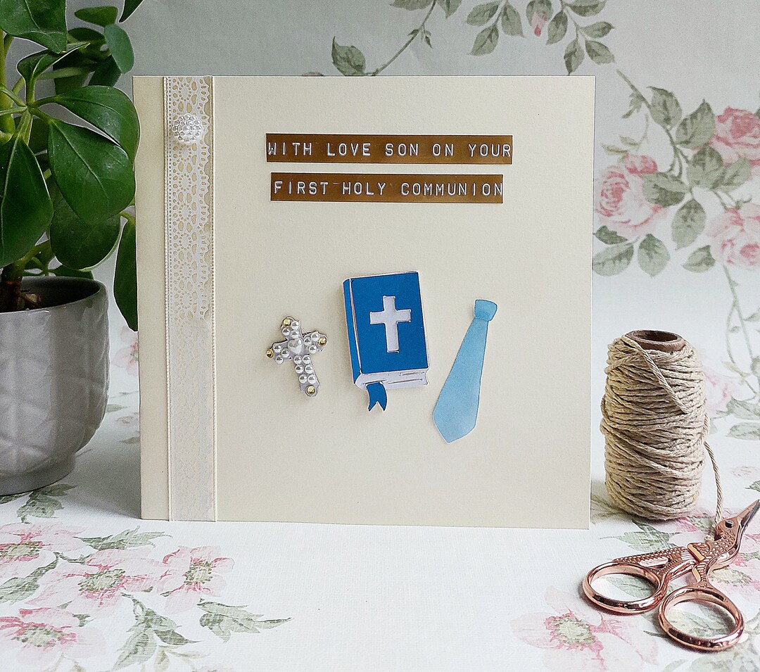 Unique First Holy Communion Card for Boy. Personalised - Etsy