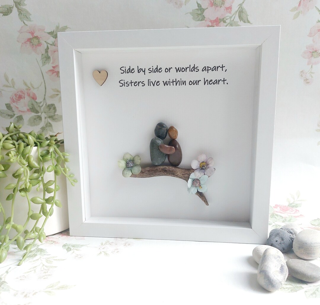 Beautiful & Unique Loss of a Loved One Pebble Art Box Frame. Thinking ...