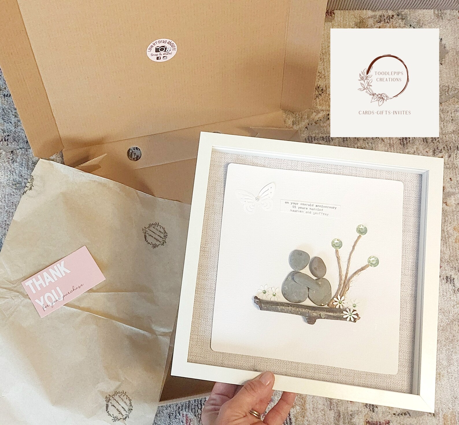 Unique Gift for New Home, New Beginnings. Pebble Art Gift Frame. New ...