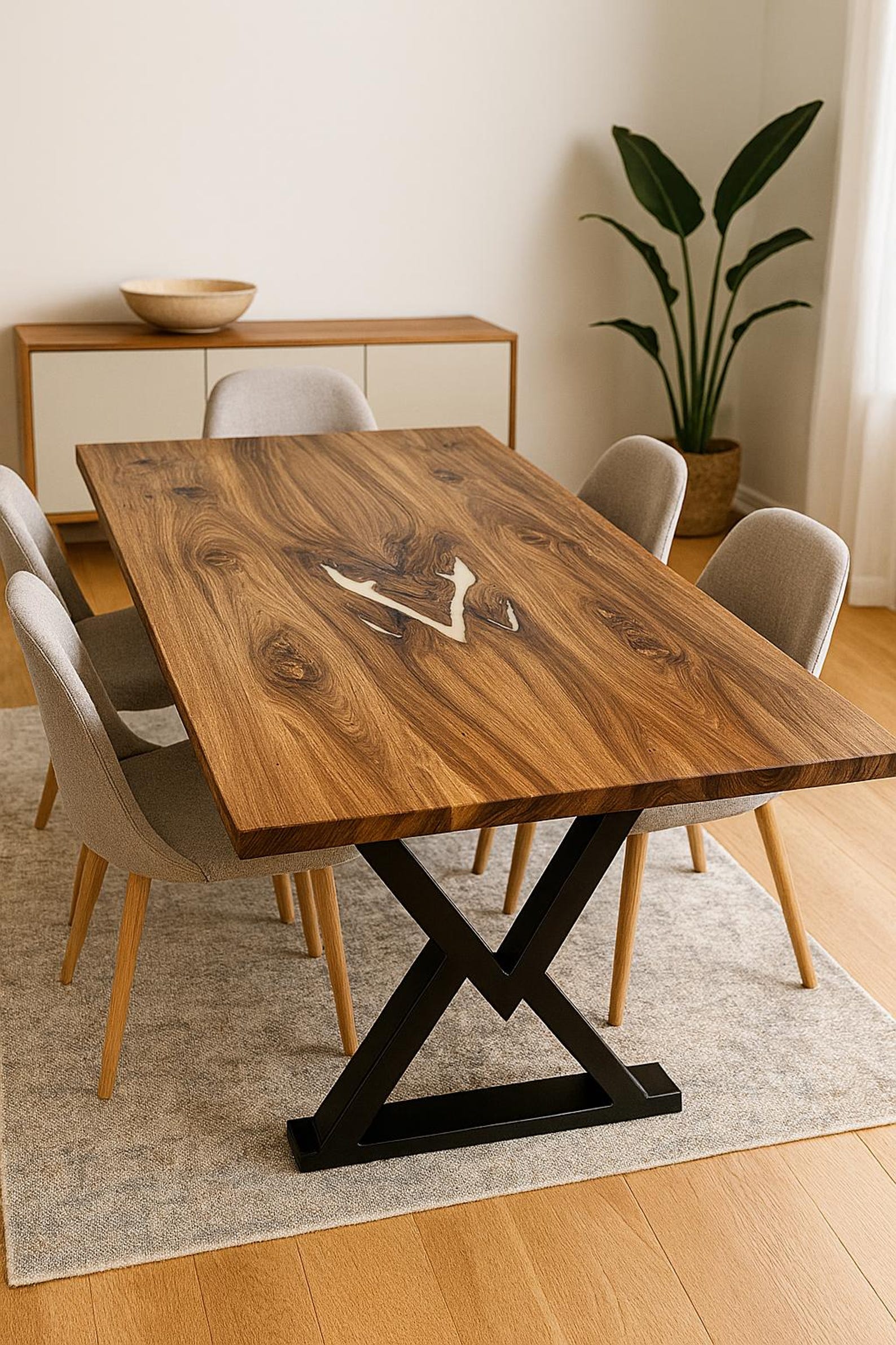 Custom Dining Tables – Epoxy River, Live Edge, Solid Canadian Wood ...
