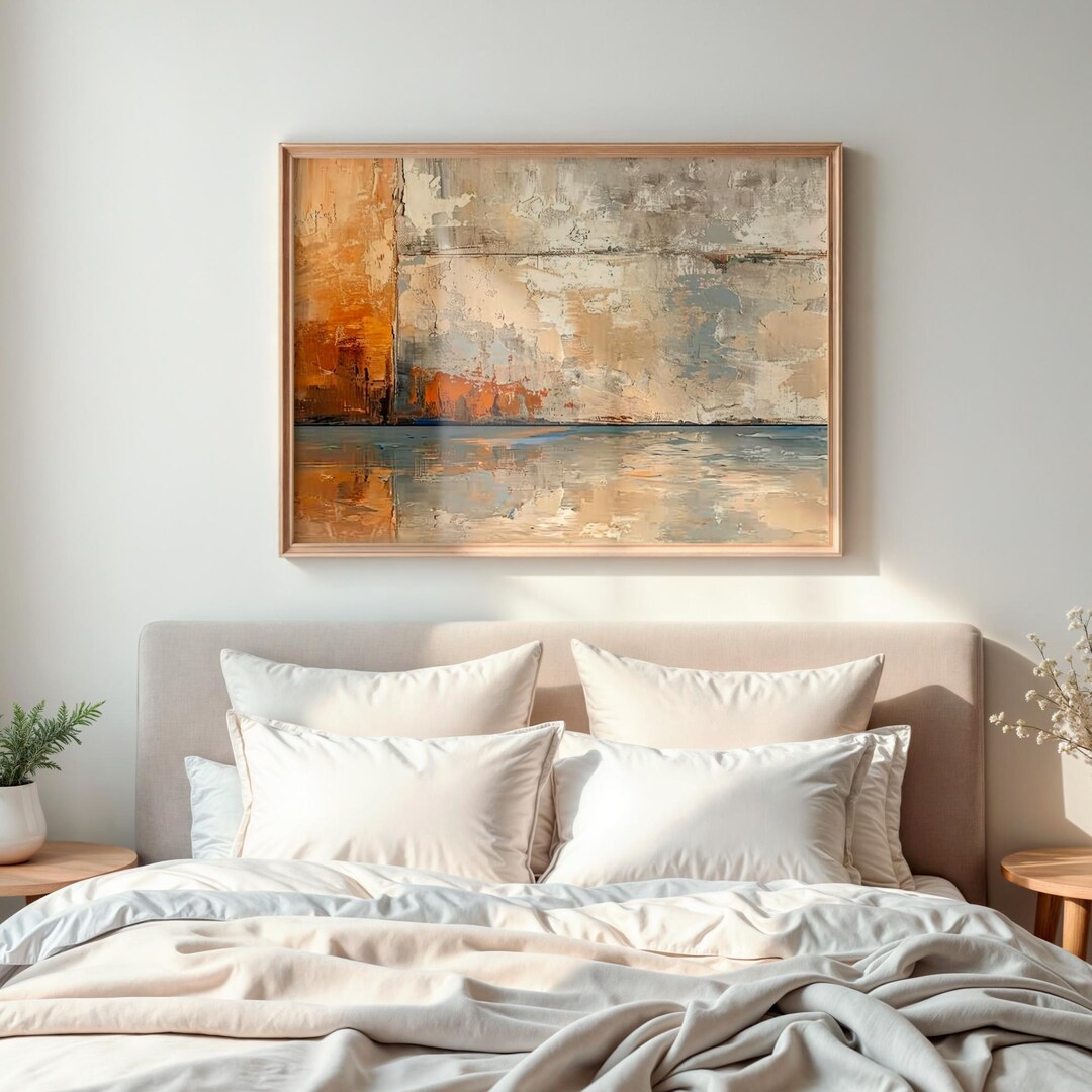 Abstract Oil Painting Earth Tones Color Print, Neutral Color Texture ...