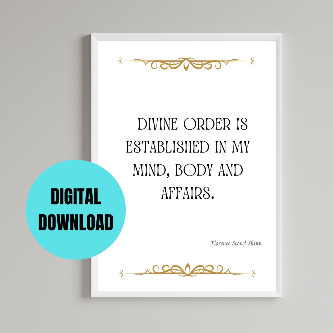 Florence Shinn Affirmation Poster: Divine Order Printable (digital ...