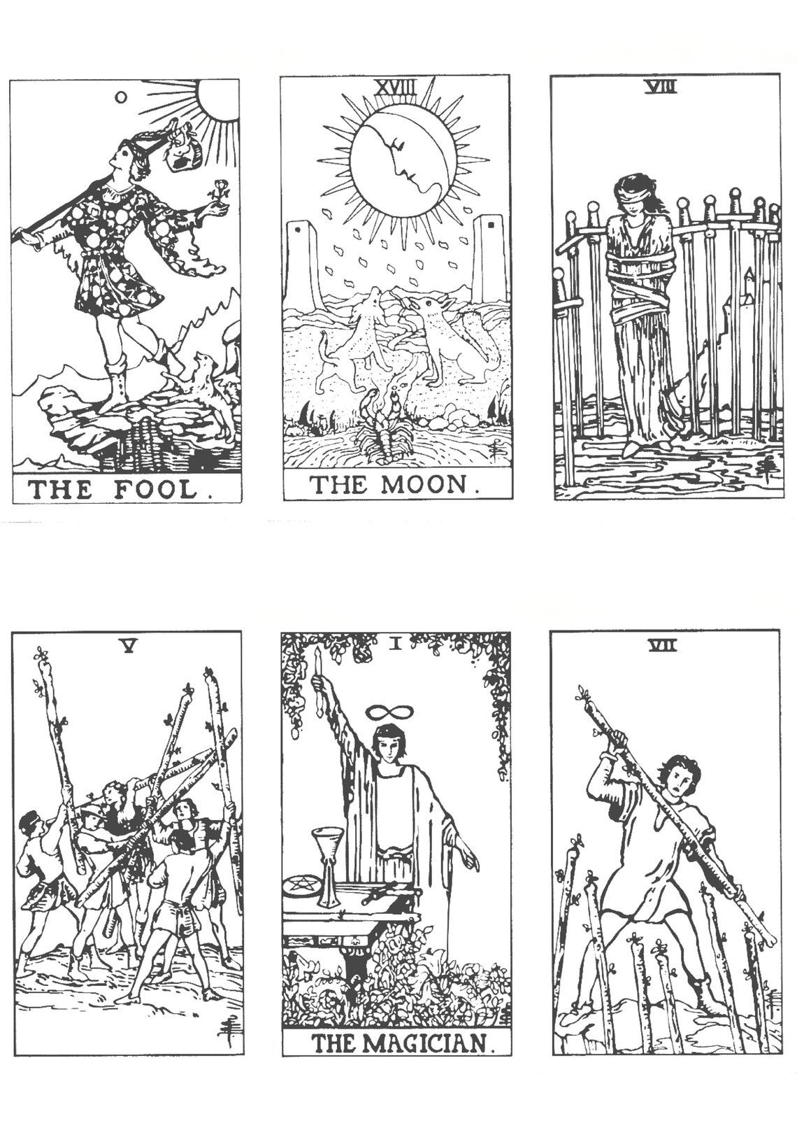 Rider Waite Tarot Deck: 78 Cards Printable (PDF File) - Etsy
