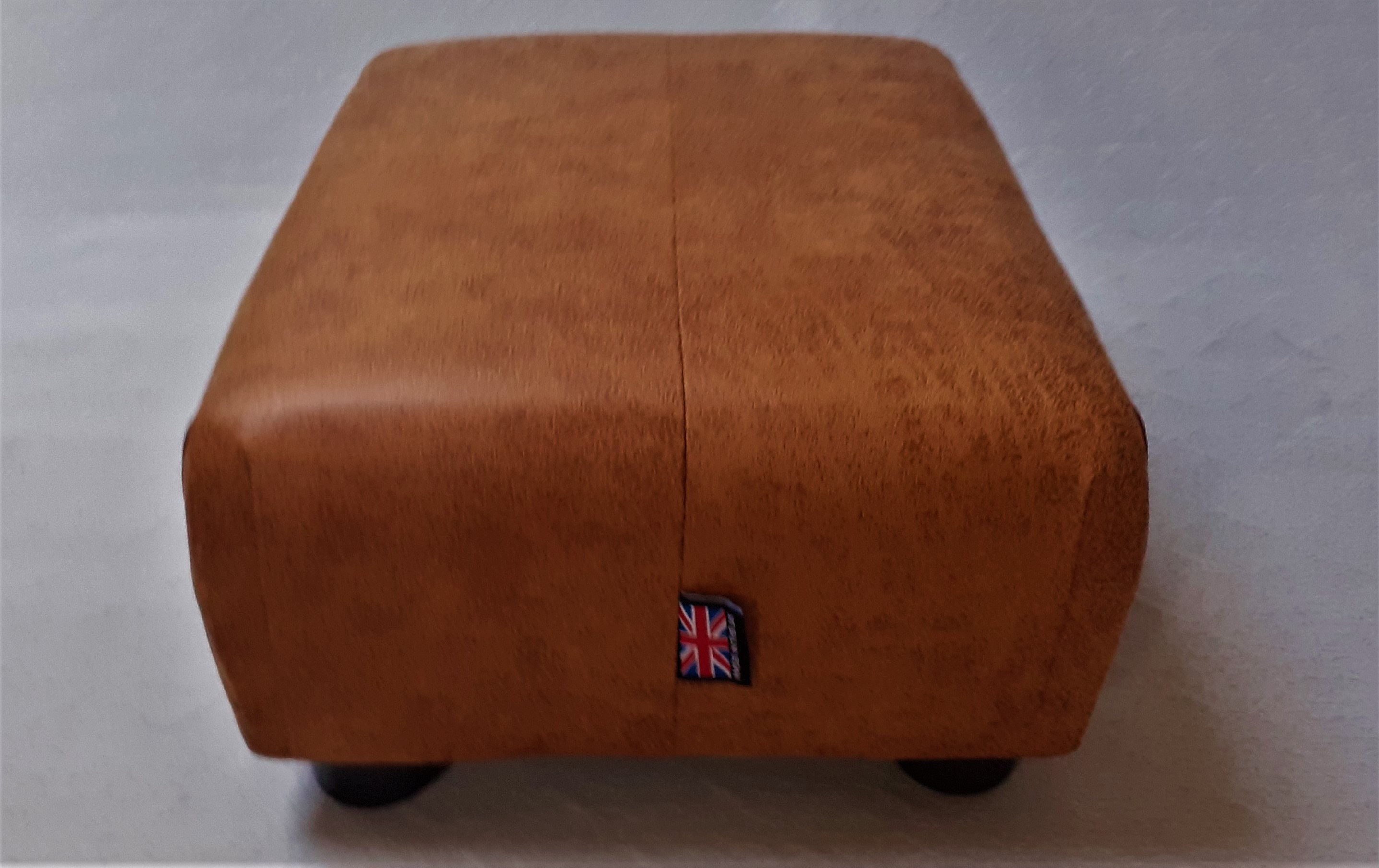 Footstool / Brand New/ Small Stool / Distressed Tan Aged Look / Faux ...