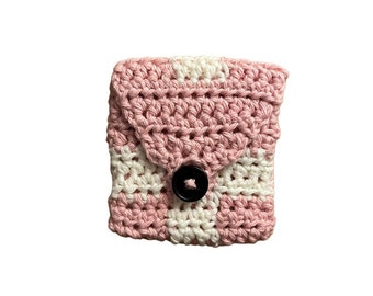 Cute Crochet Checkered Wallet, W/ Magnetic Close - Etsy