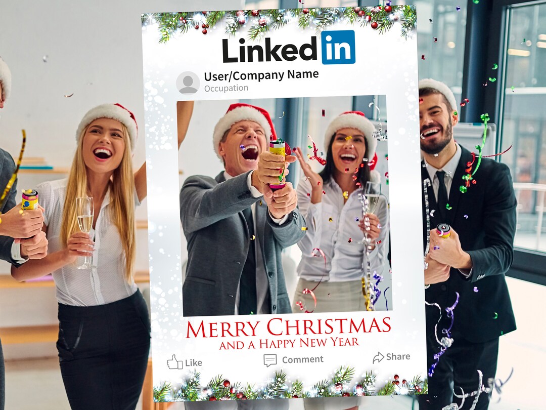 PRINTED Premium Personalised Christmas Linkedin Selfie Frame Ideal for ...