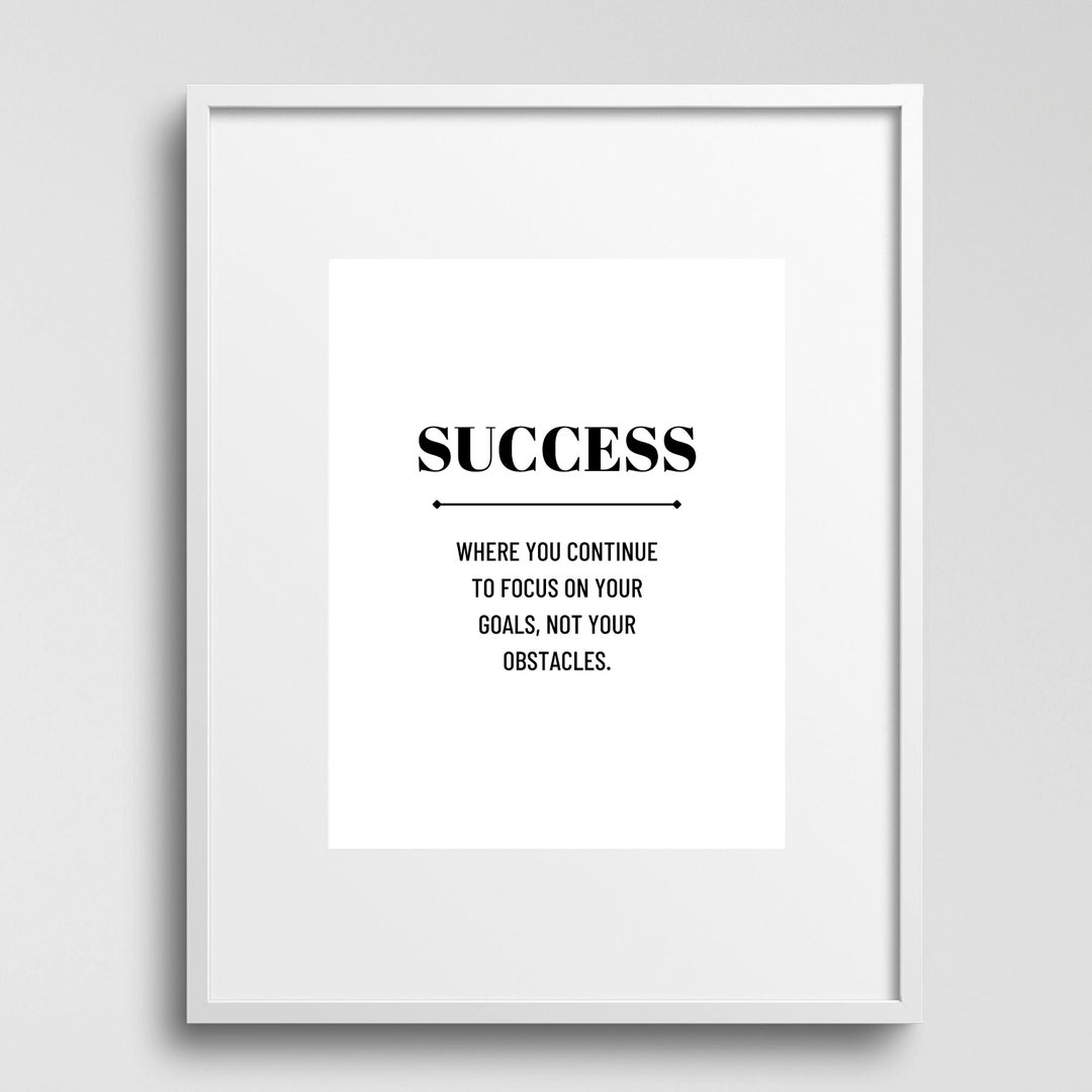 Success Definition, Printable Art , Workplace Art, Motivational Office ...