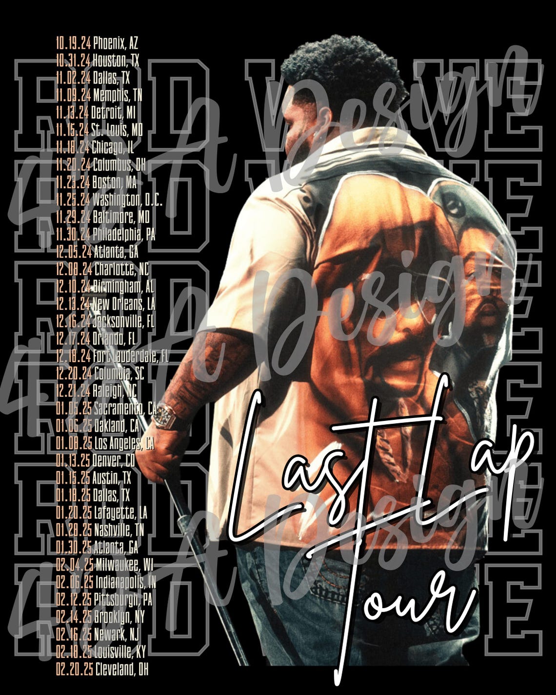 Last Lap Tour, Concert T-shirt, Rod Wave 2024, Instant Download, White ...