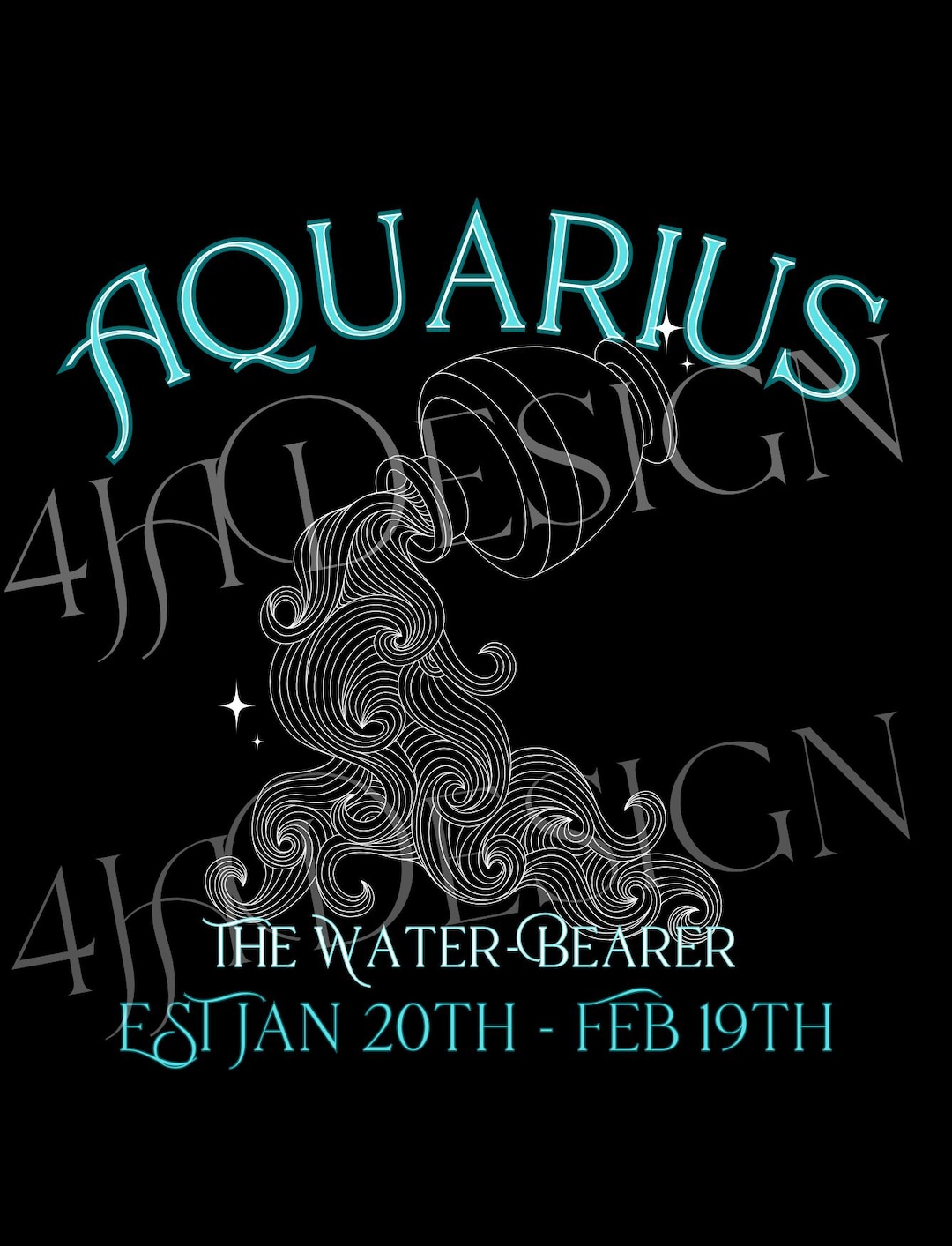 Aquarius the Water Bearer, Instant Download, PNG File - Etsy