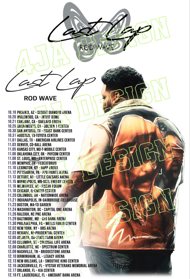 Rod Wave Last Lap Tour 2024 Concert T-shirt (PNG File) - Etsy