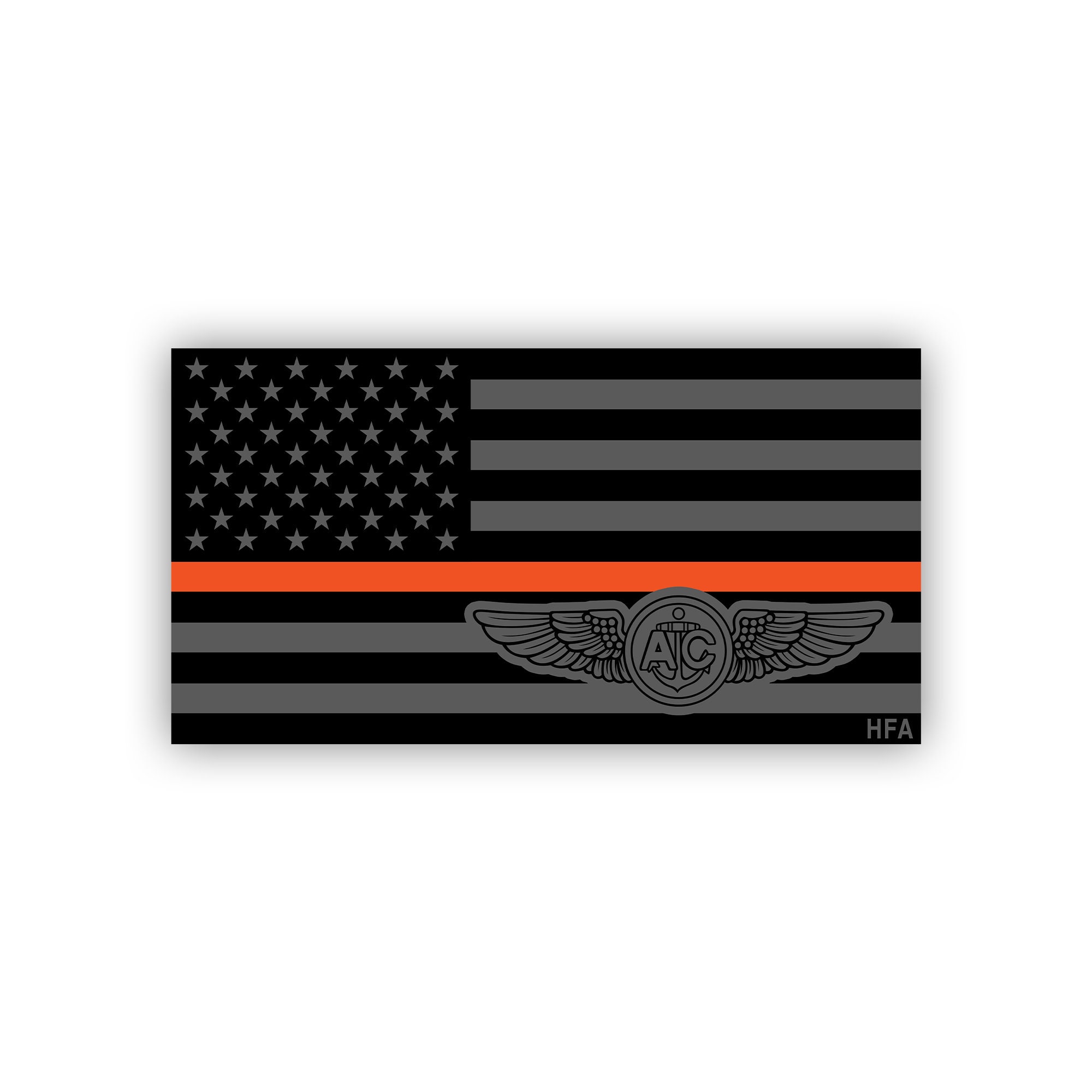 Subdued Thin Orange Line American Flag USCG Stickers - Etsy