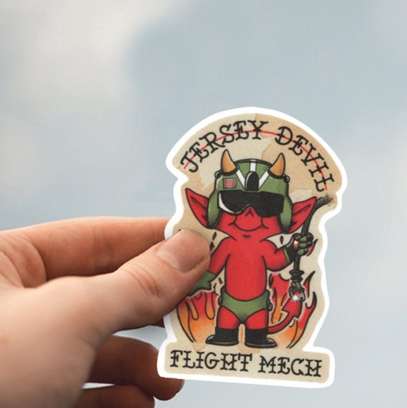 Jersey Devil Flight Mechanic Sticker - Etsy