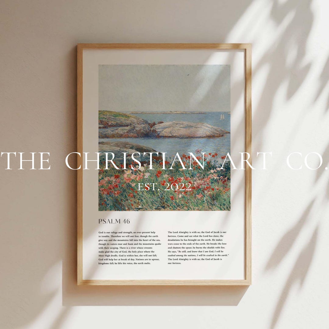 Psalm 46 Christian Print, Aesthetic Faith Wall Decor, Religious Home ...