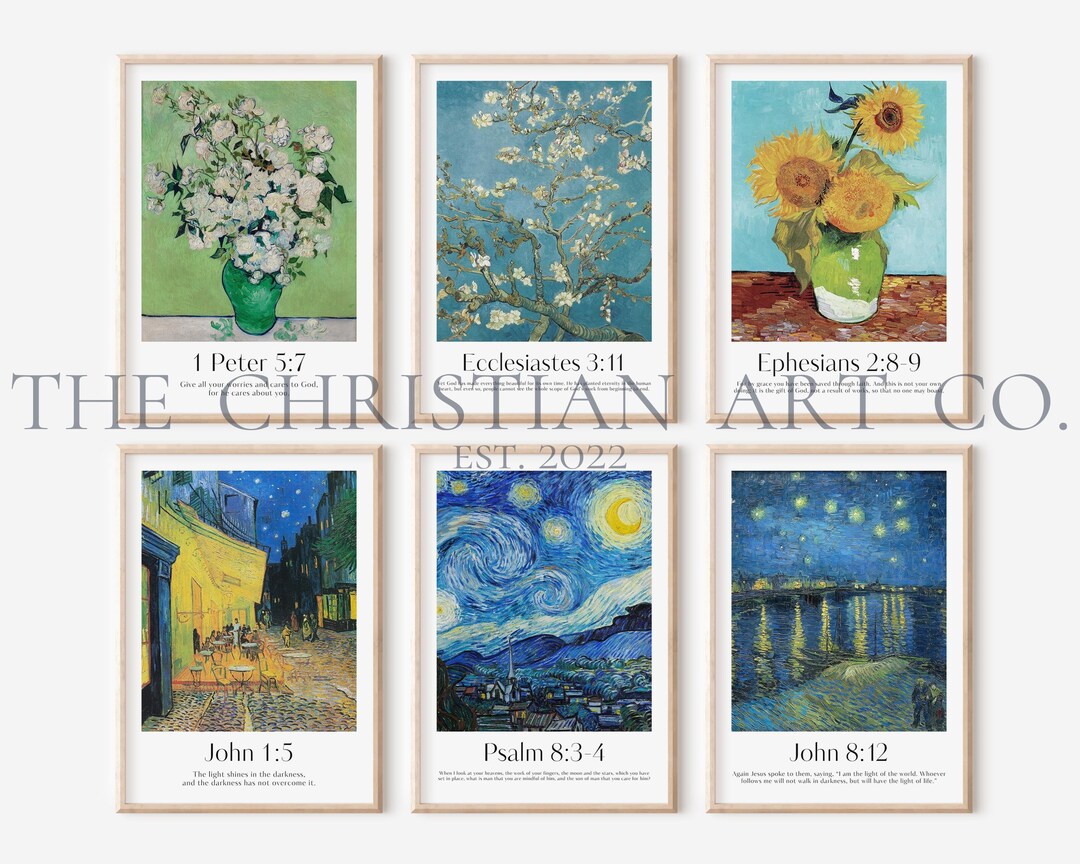 Van Gogh Christian Digital Wall Art Collection, Set of 6 Prints ...