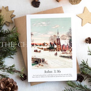 John 3:16 Christmas Christian Digital Wall Art, Holiday Religious Decor ...