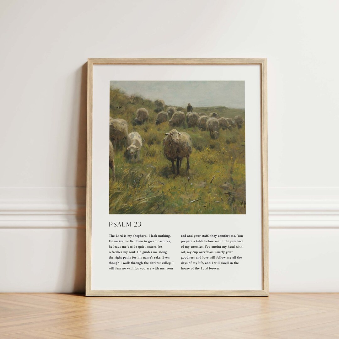 Psalm 23 Christian Digital Wall Art, Minimal Religious Home Decor ...