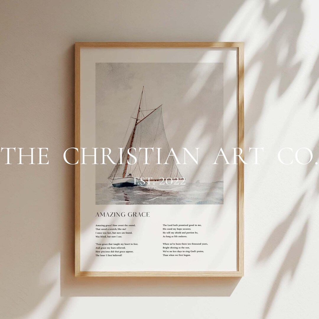 Amazing Grace Christian Wall Decor, Hymn Religious Home Wall Art ...