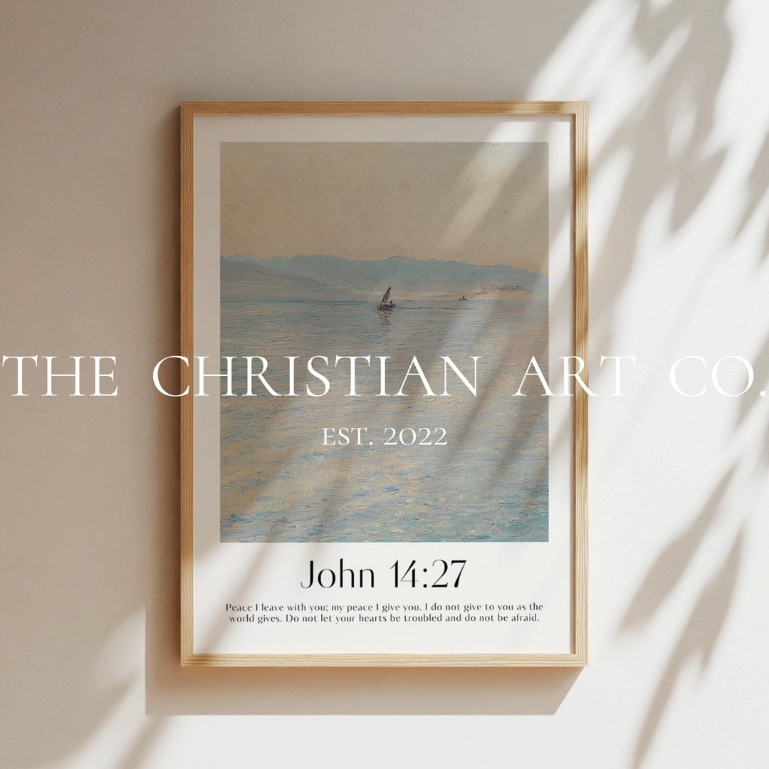 John 14:27 Christian Wall Decor, Aesthetic Faith Poster, Religious Home ...