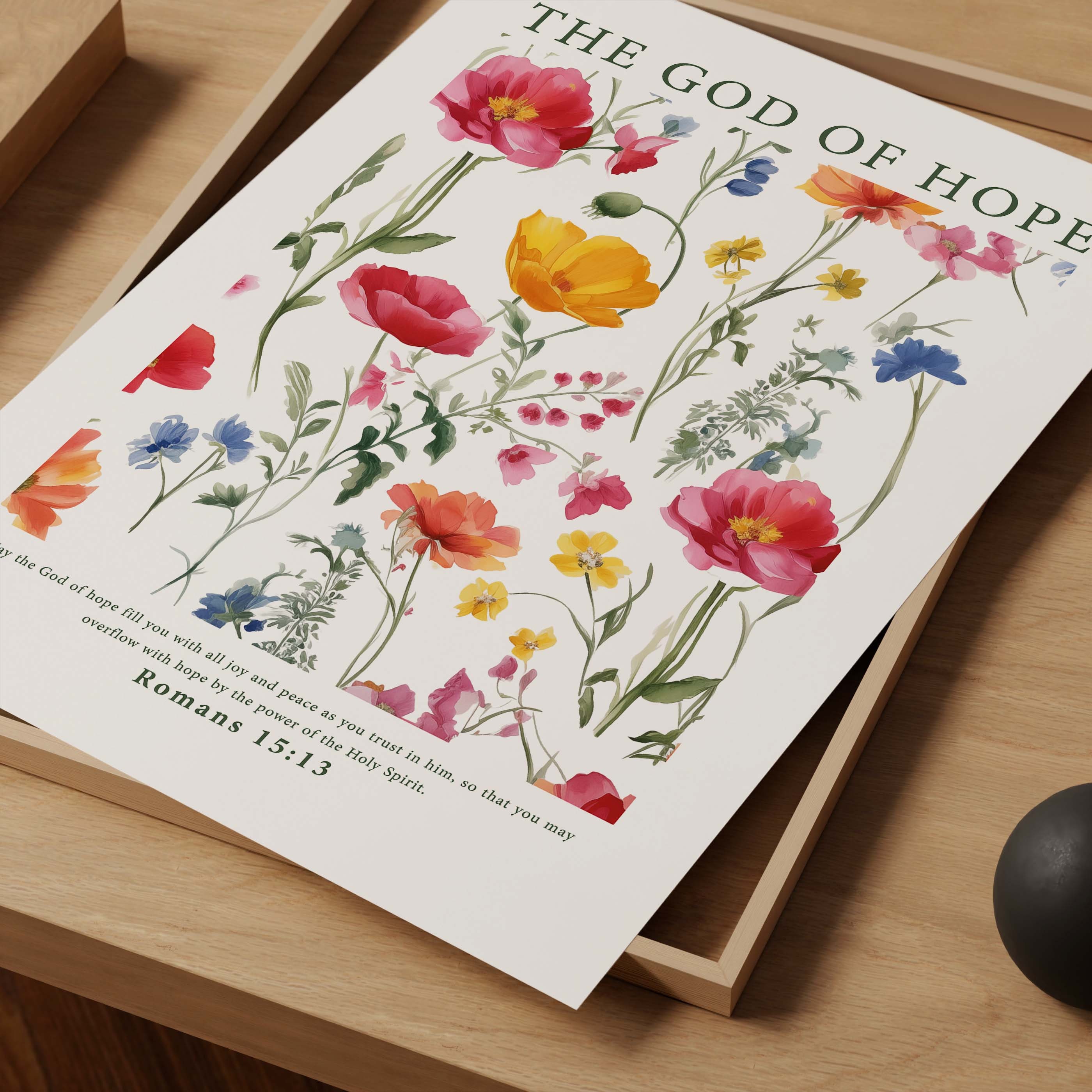 Christian Digital Wall Art, Botanical Religious Home Decor, Faith ...