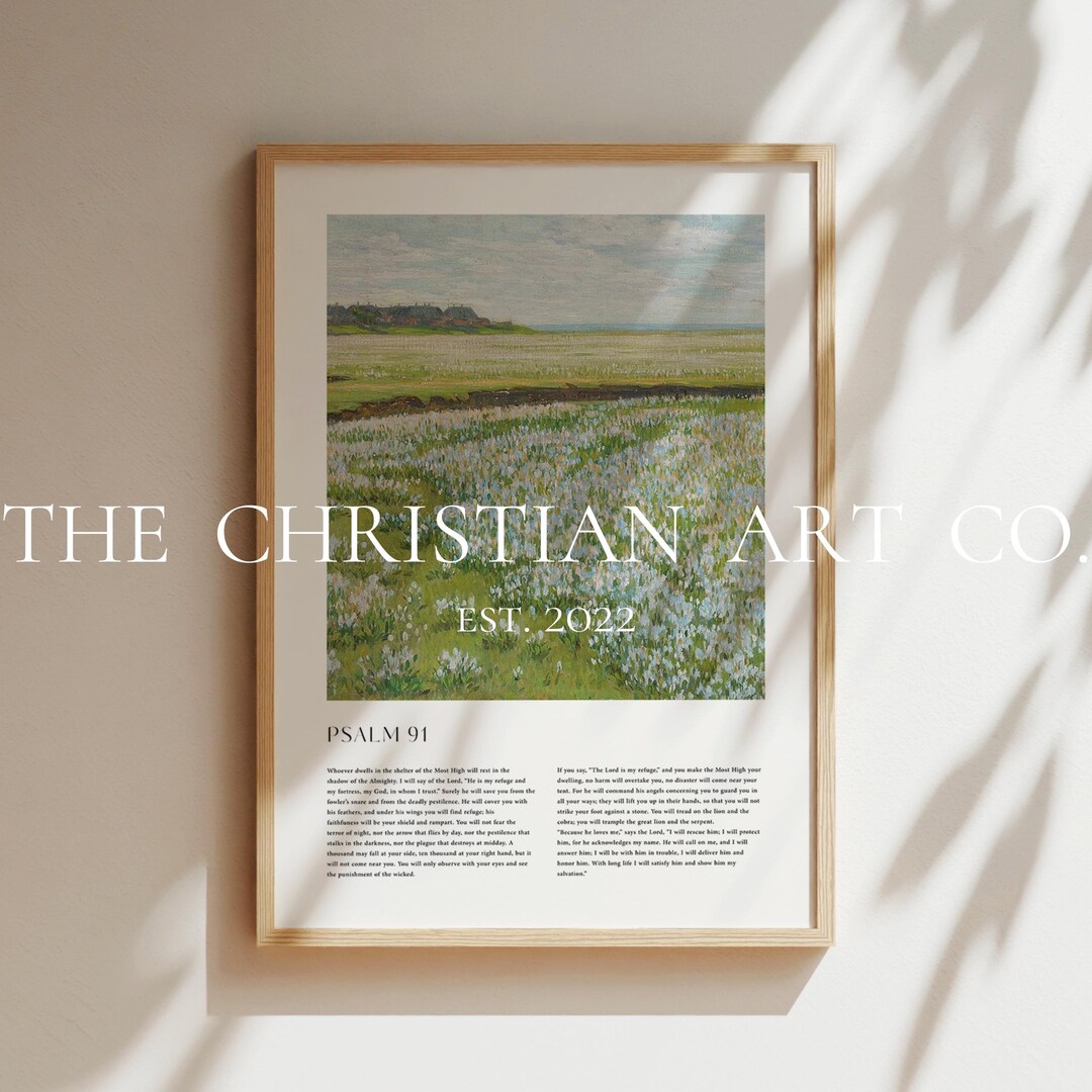 Psalm 91 Christian Print, Aesthetic Faith Wall Decor, Religious Home ...